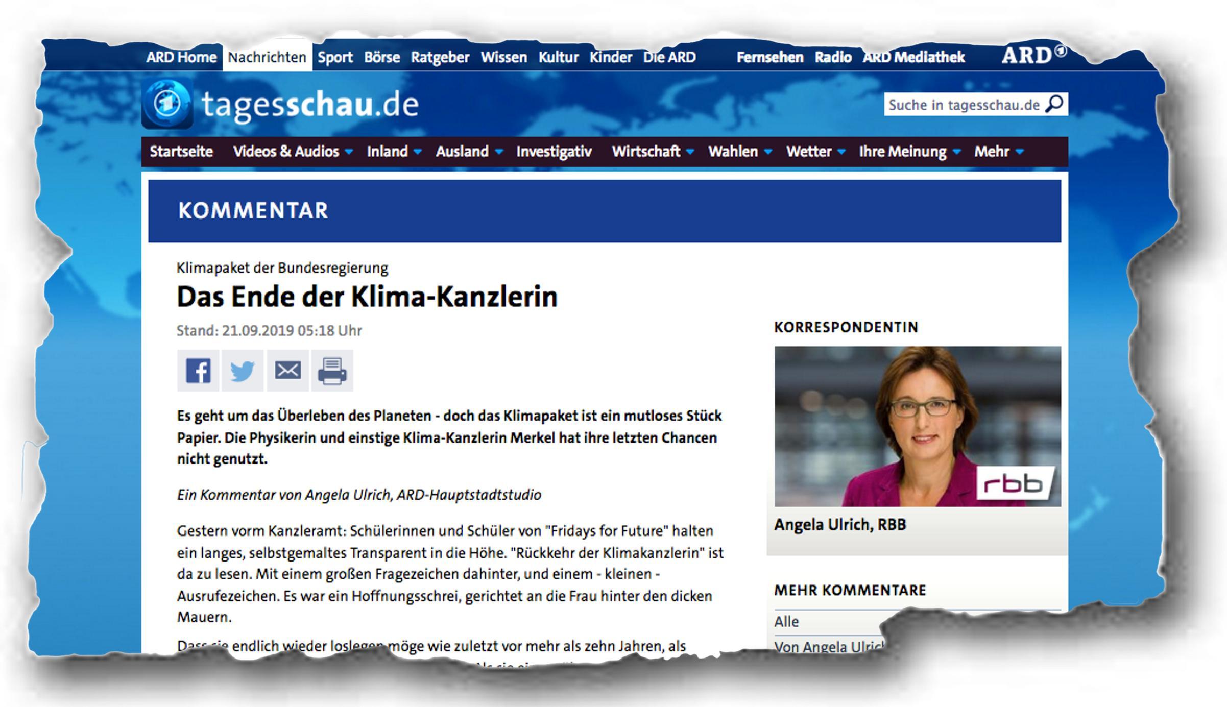 Angela Ulrich Kommentar Tagesthemen - Publico